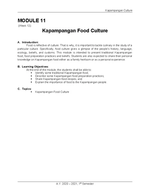 Module 9-1: Exploring the Kapampangan Way of Life Through Culture - Studocu