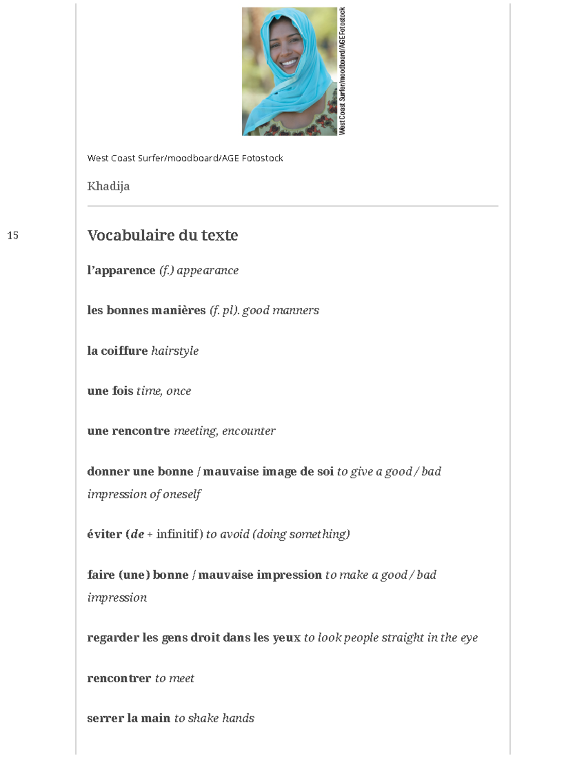 Vocabulaire et Culture: Notes de FREN101 sur Impression et Apparence ...