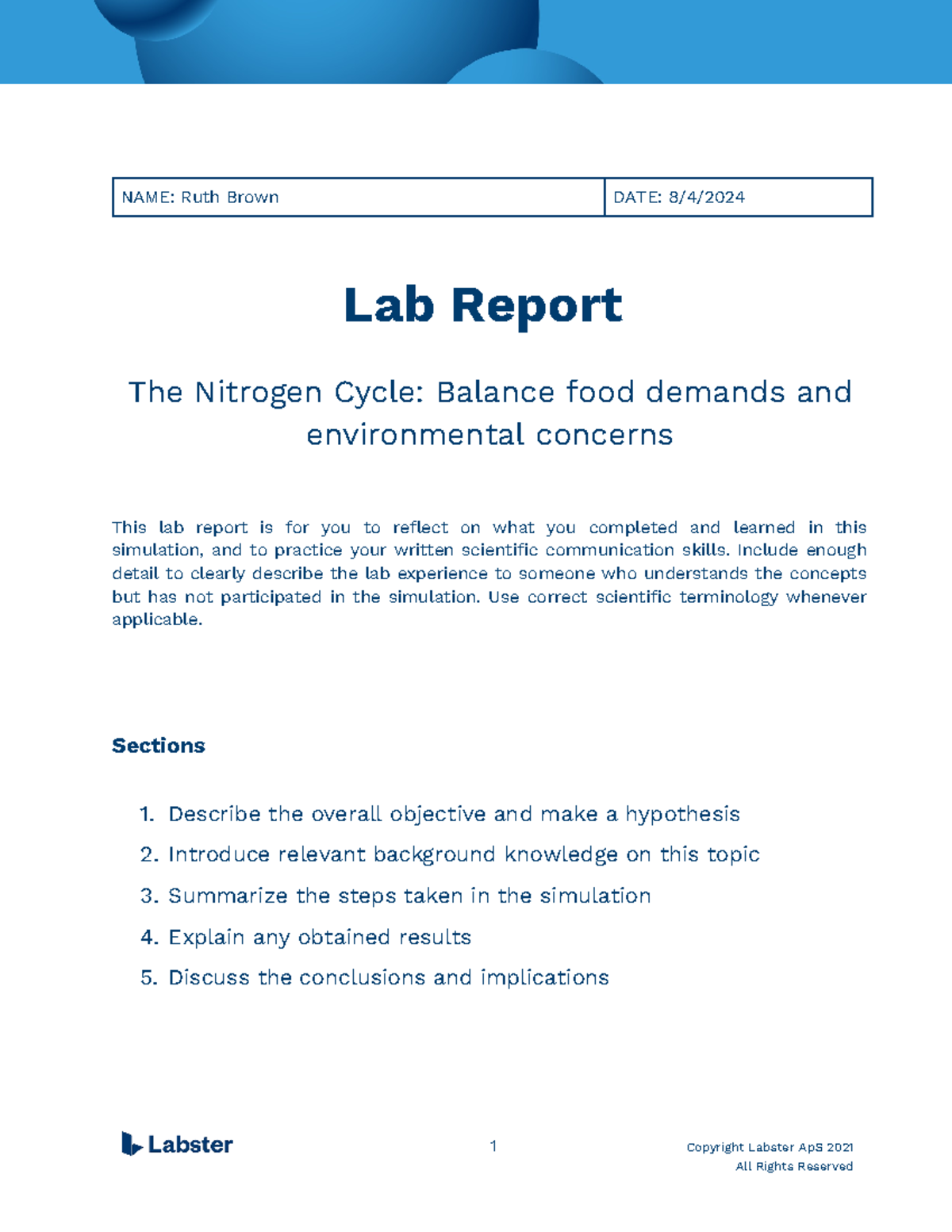 Lab Report 2: Exploring the Nitrogen Cycle in Agriculture Simulation ...