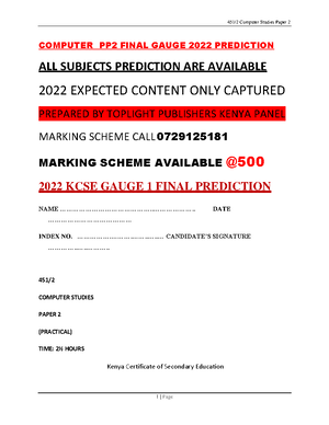 Computer Studies FORM 2 Questions - A B NAME: - Studocu