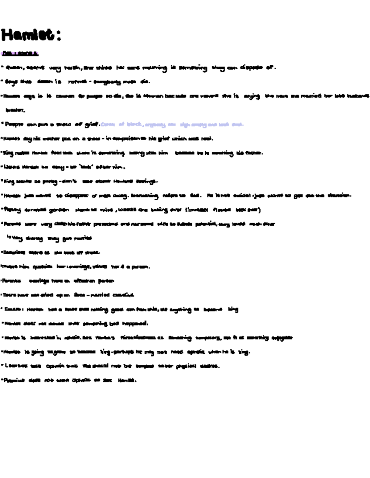 English 2 - Hamlet Act I Scene 2 Analysis and Notes - Studocu