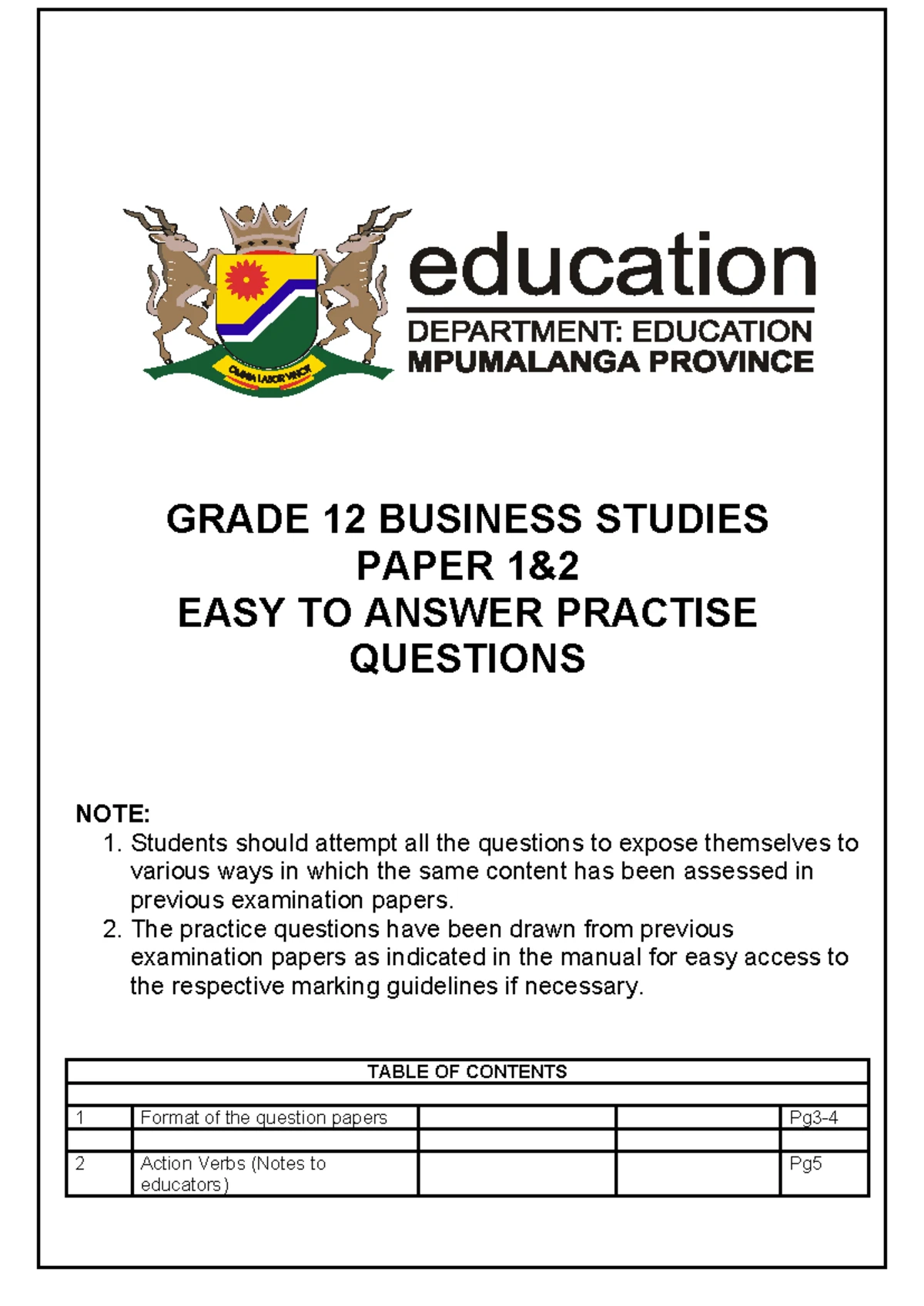 Business Studies P1 GR12 June 2024 Question Paper & Marking Guidelines ...
