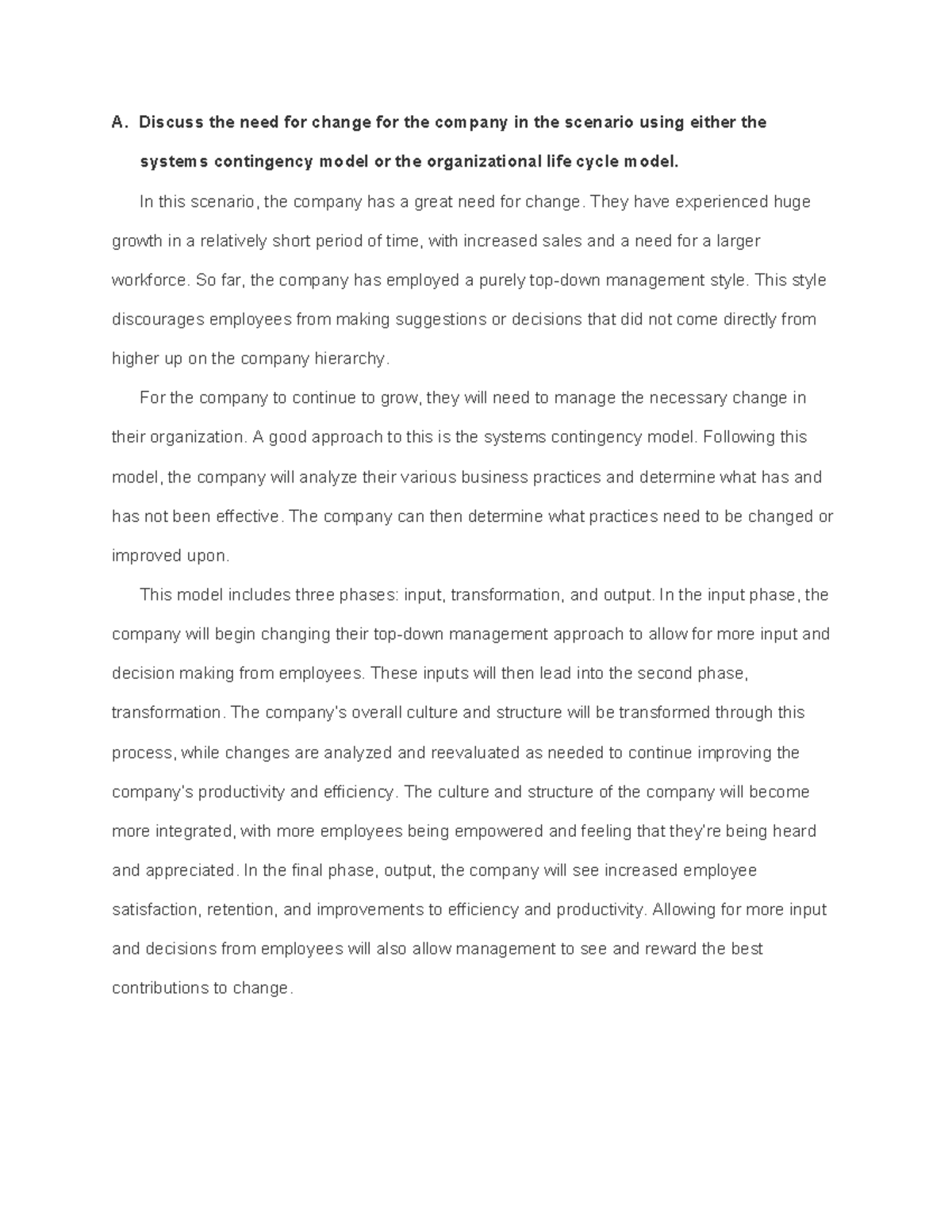 C721 Task 1: Transforming a Traditional Organization into a Learning ...