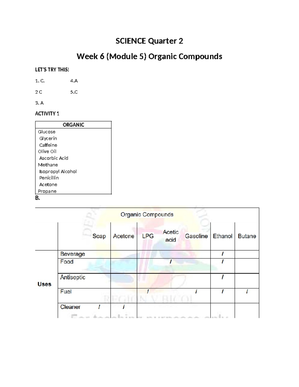 Science Quarter 2 lesson 5 - SCIENCE Quarter 2 Week 6 (Module 5 ...