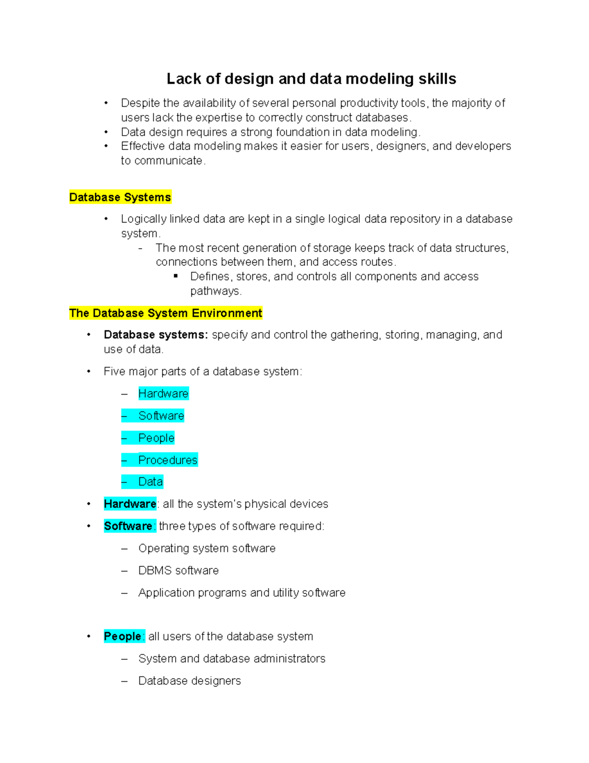 Insufficient Design and Data Modeling Abilities - Lack of design and ...