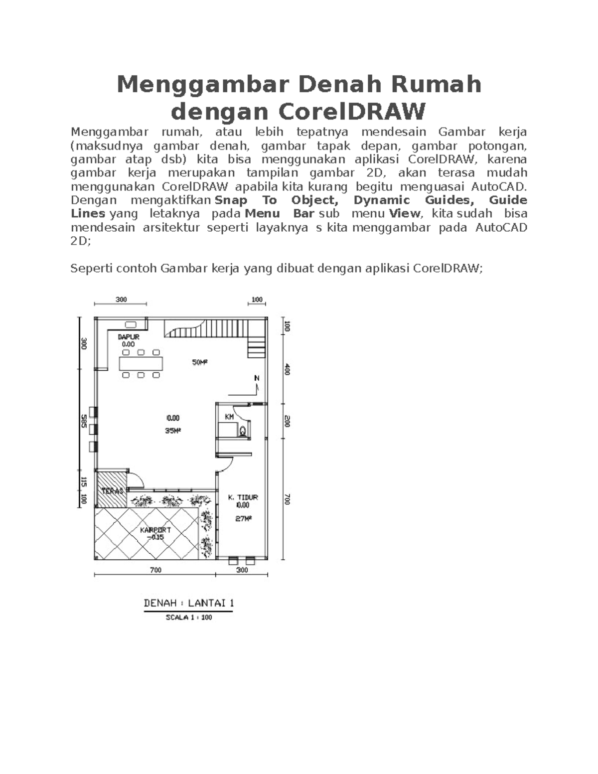 Tips Mendesain Denah Rumah dengan CorelDRAW: Panduan Praktis - Studocu