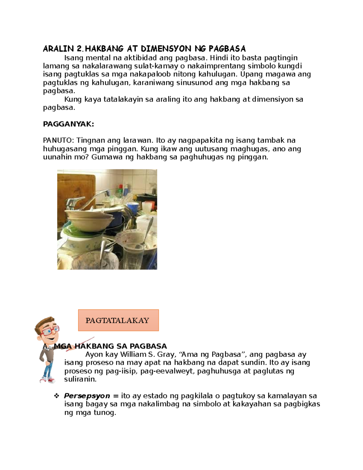 Hakbang at Dimensyon ng Pagbasa - MGA Lecture Notes 1 - Studocu