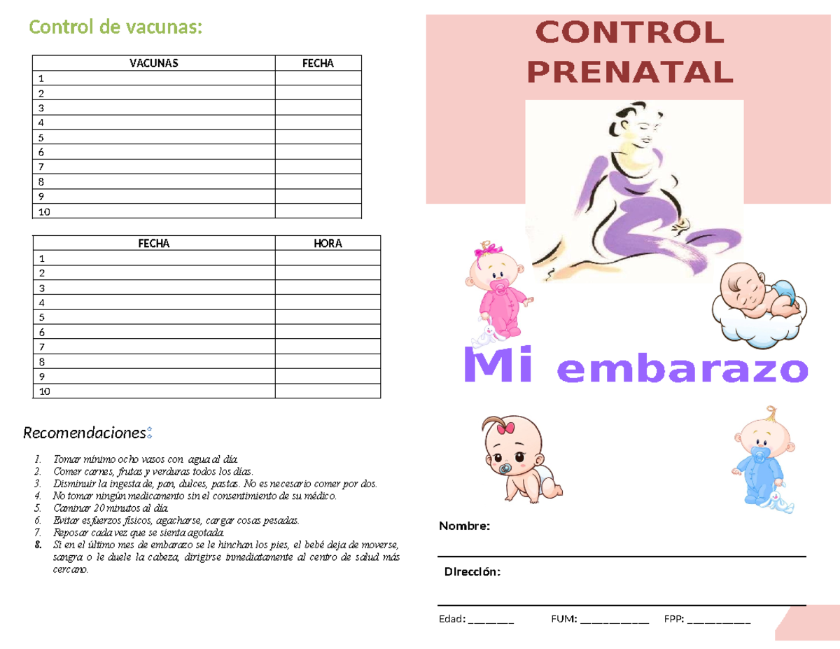 Control Prenatal: Recomendaciones y Seguimiento para Gestantes - Studocu