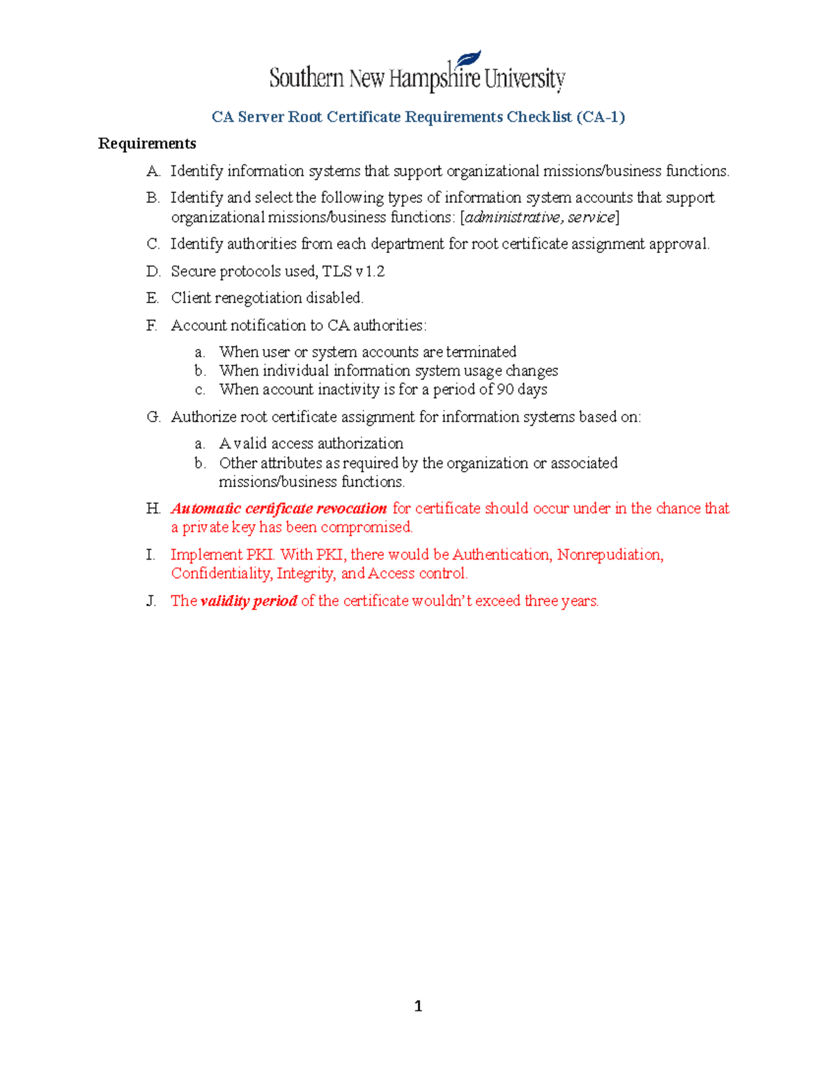 CYB 300 Milestone Two - CA Server Root Certificate Checklist - Studocu
