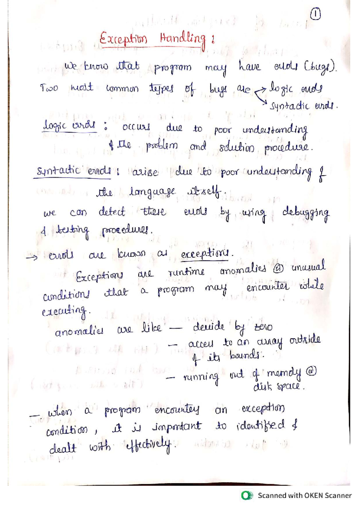 Mod 5: Exception Handling Basics and Mechanisms - Studocu