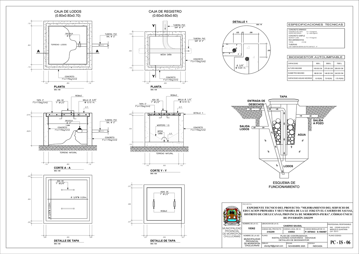 PC - A2-IS06 - Detalles del Biodigestor y Desagüe - Studocu