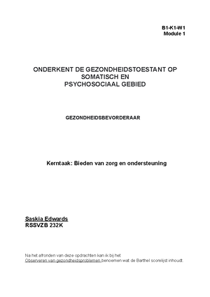 B1-K1-W2 - sdfsdfdsf - B1-K1-W2: Adviseert en instrueert over preventie ...