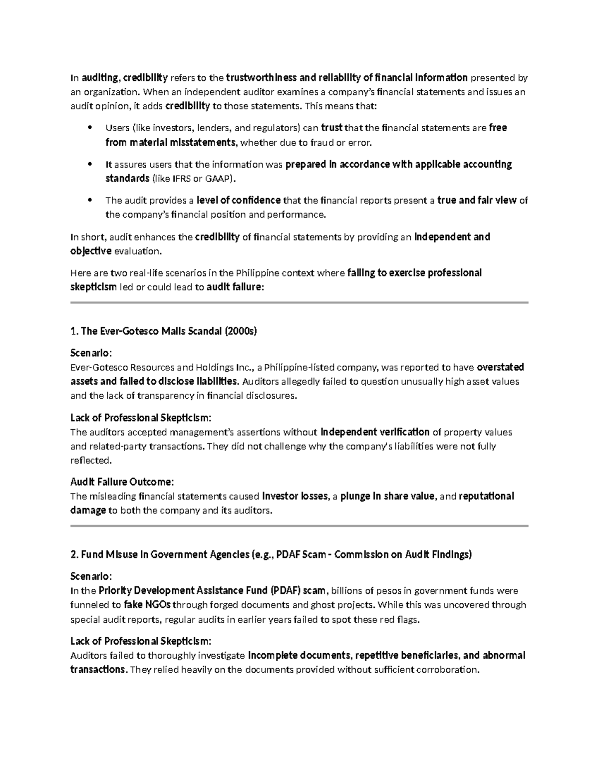 Auditing Credibility: Trustworthiness in Financial Statements - Studocu