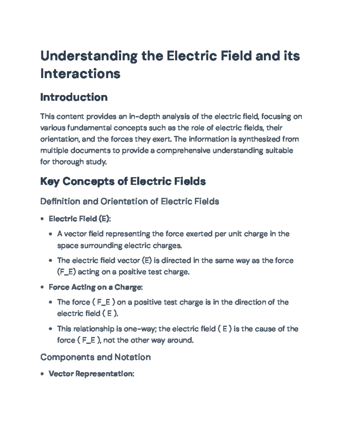 Understanding Electric Fields and Their Practical Applications - PHYS ...