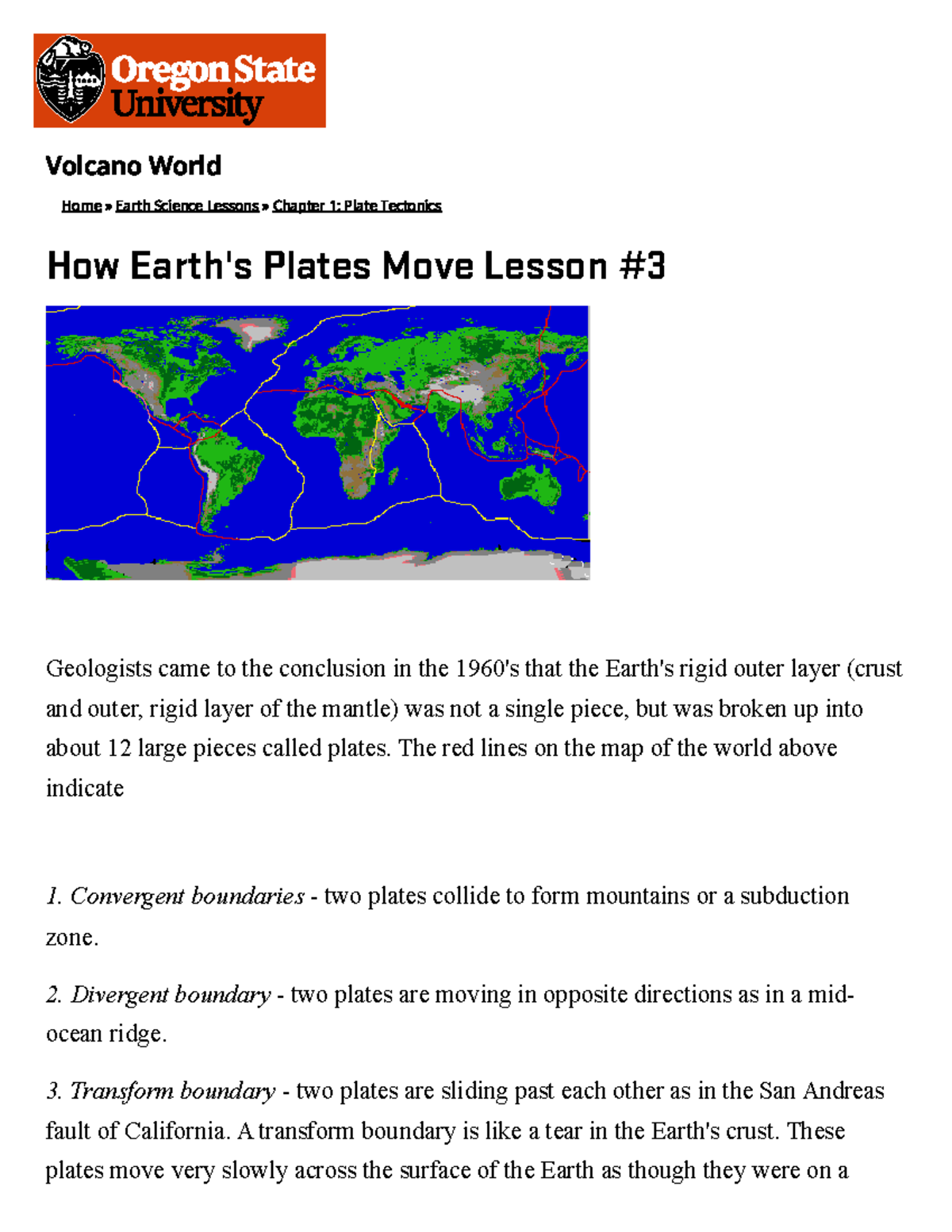 Plate Tectonics: How Earth's Plates Move in Chapter 1 (ES 101) - Studocu