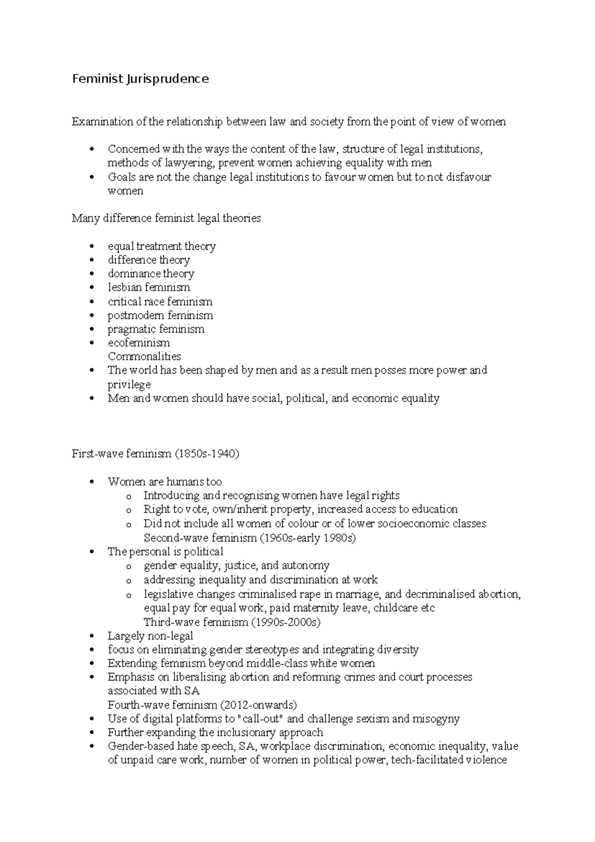 Feminist Jurisprudence: Examining Law's Impact on Women's Equality ...