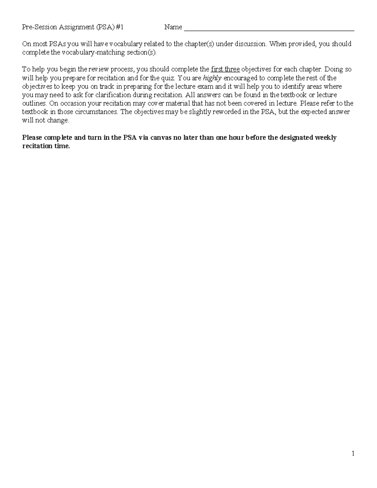 PSA 1: Chapter Objectives for Ecology & Animal Behavior (SP24) - Studocu