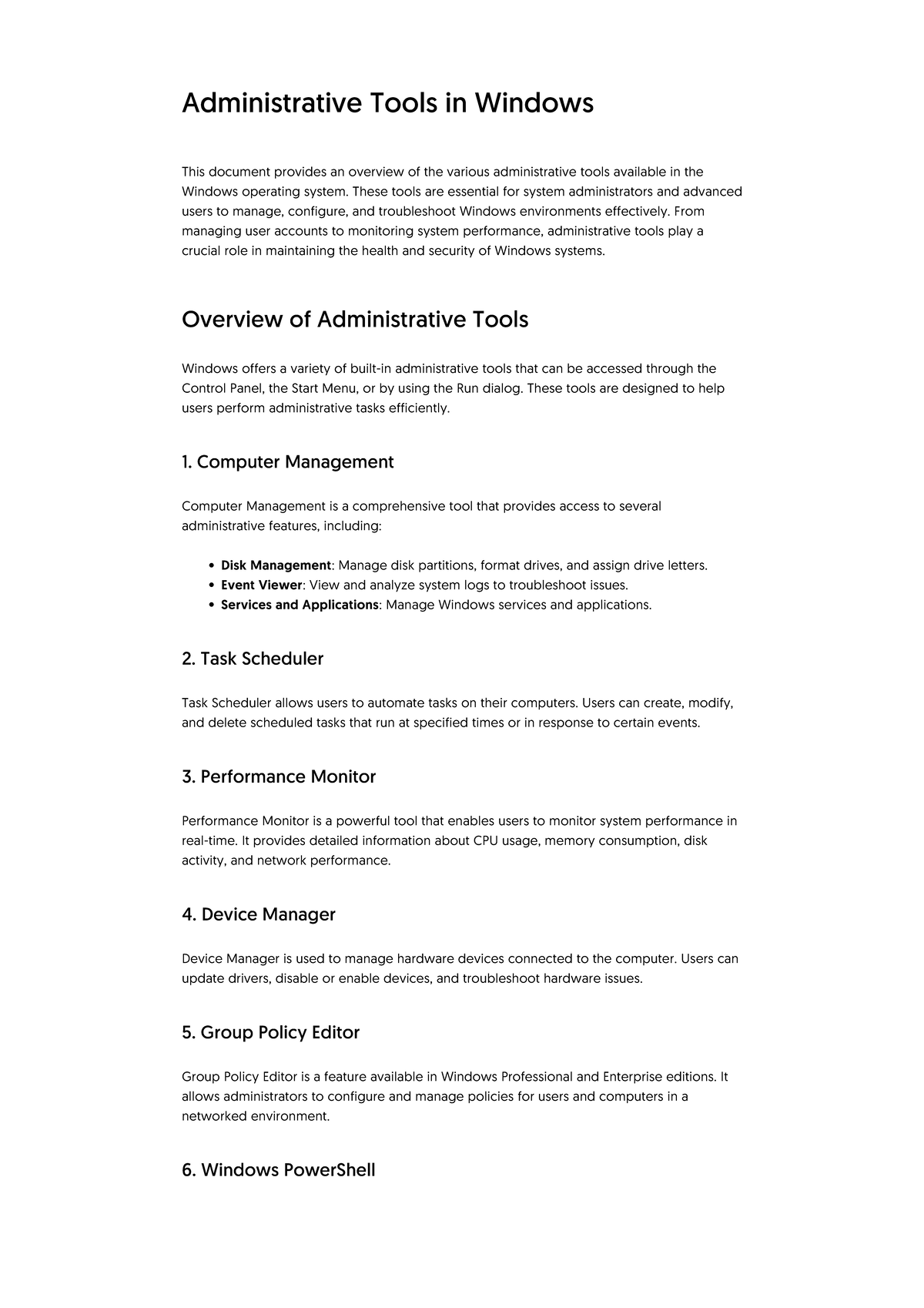 Administrative Tools Overview in Windows OS: Functions & Usage - Studocu
