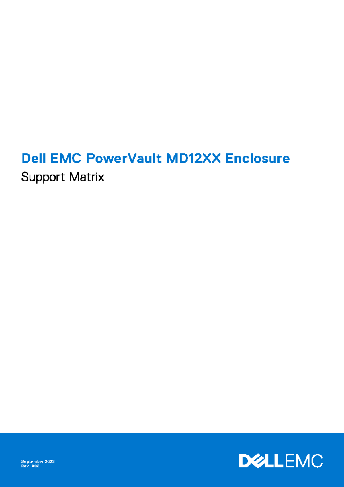 Dell EMC PowerVault MD12XX Enclosure Support Matrix Rev. A08 - Studocu
