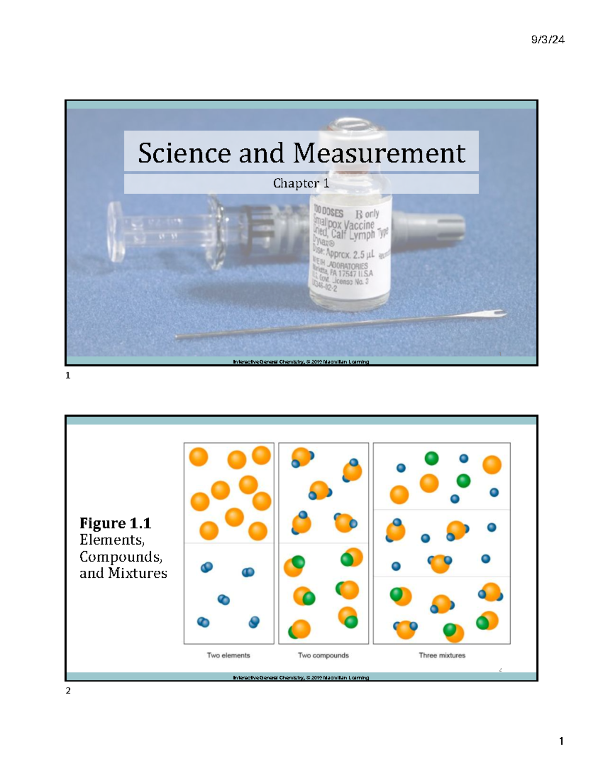Interactive General Chemistry: Science & Measurement Chapter 1 - Studocu