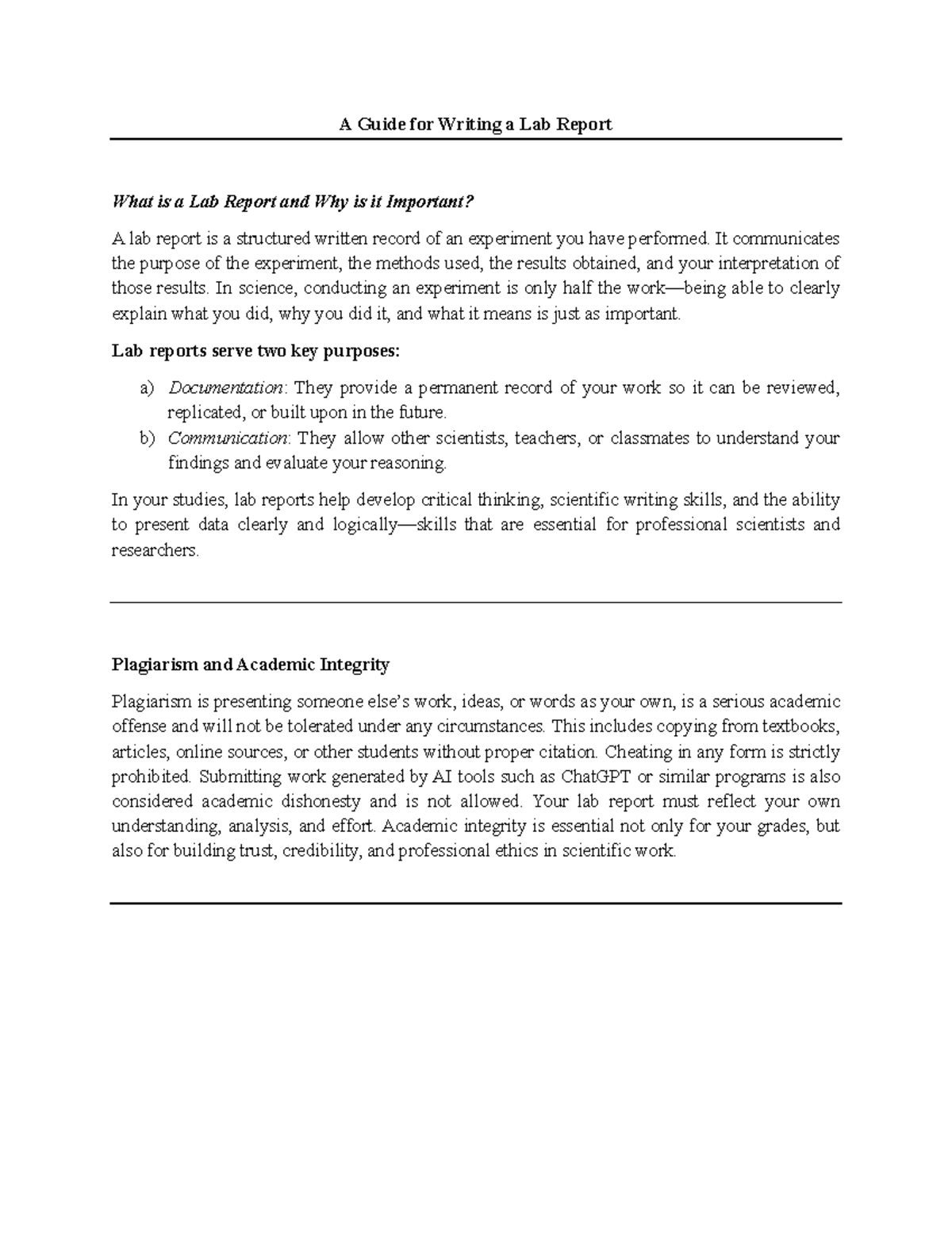 CHEMY 101: A Comprehensive Guide to Writing Lab Reports - Studocu
