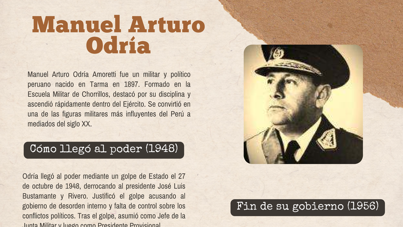 Biografía de Manuel A. Odría: Militar y Político Peruano - Studocu