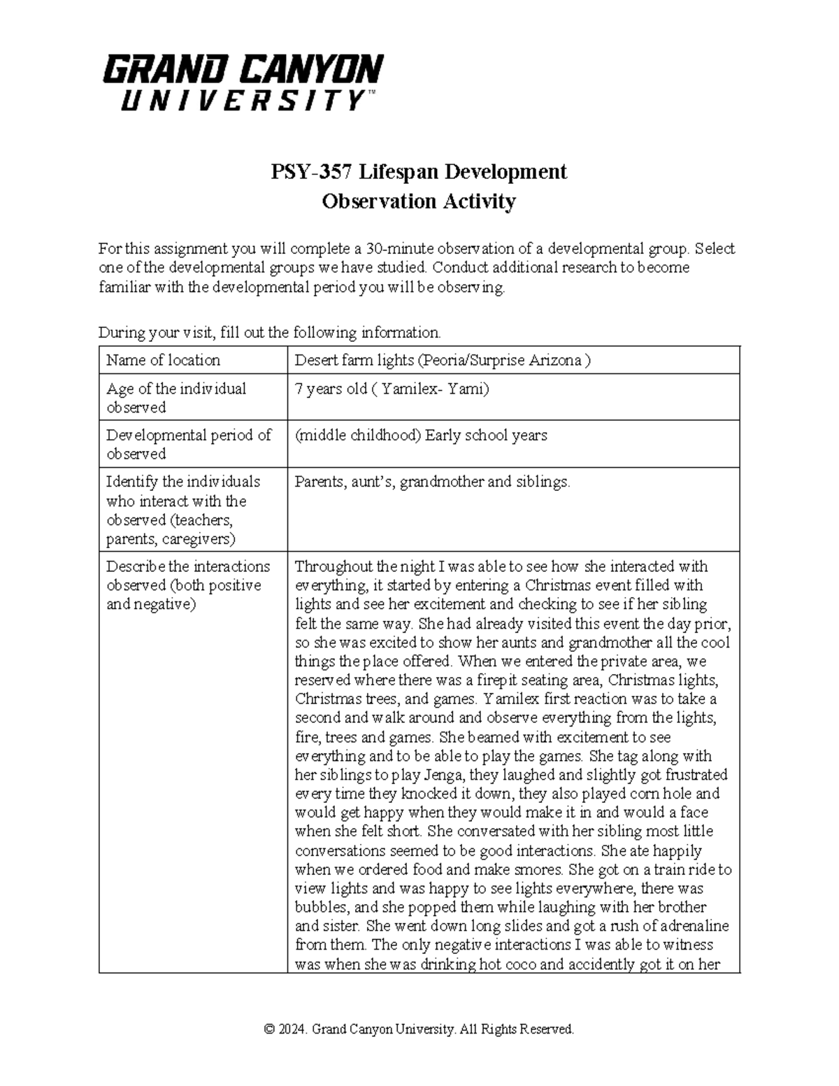 PSY357-T7-Observation Activity on Developmental Group Interaction - Studocu