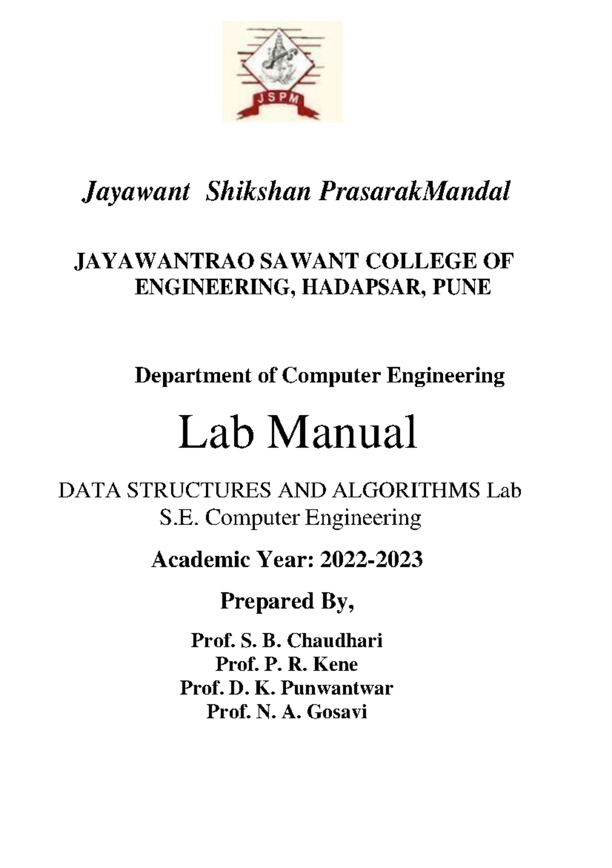 DS&BD Lab Manul - Assignments - Savitribai Phule Pune University ...