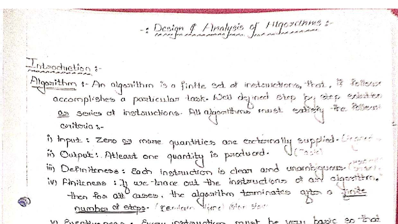 DAA Unit 1 - Analysis of Algorithms and Their Complexity - Studocu