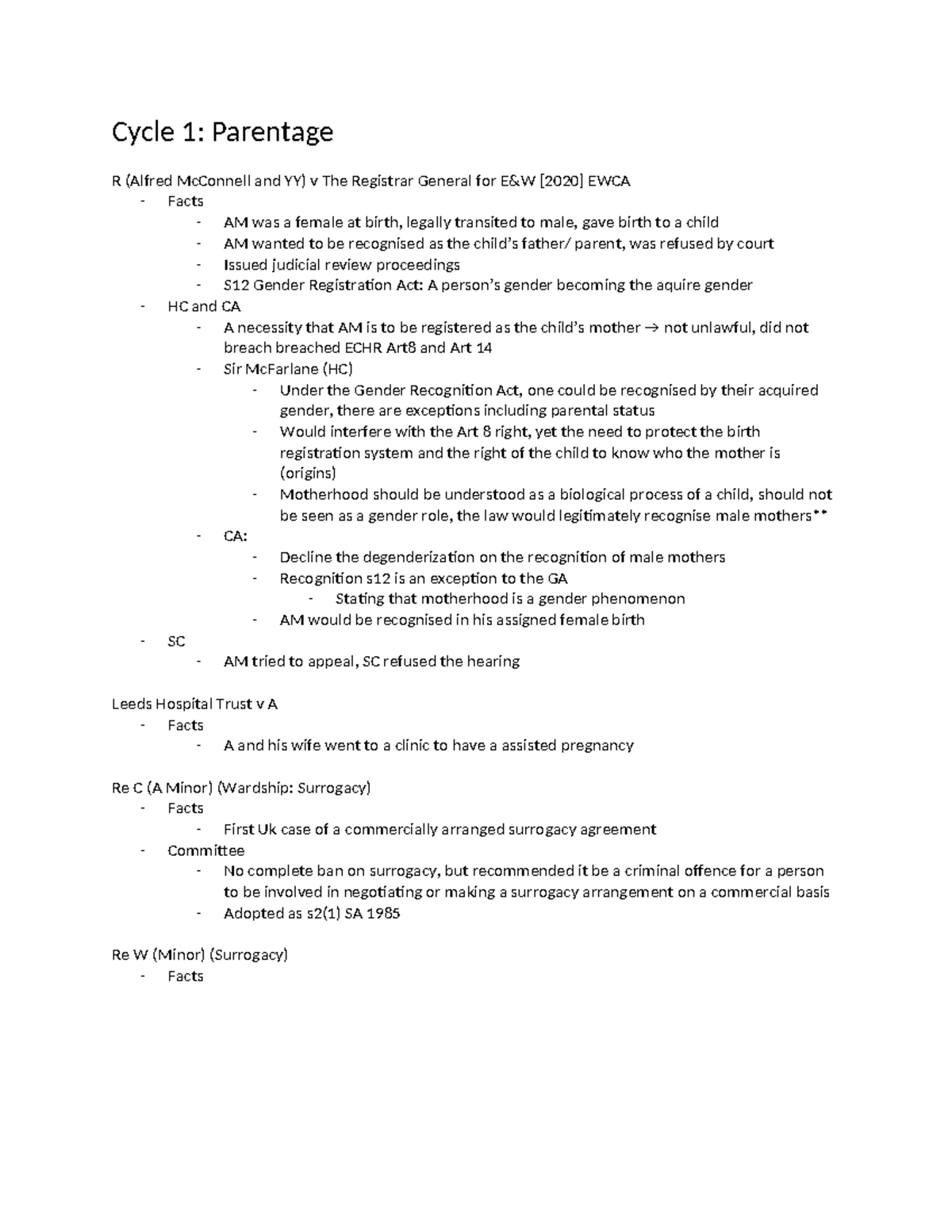 Child Law Case Studies: Parental Rights and Responsibilities (ENG/WAL ...