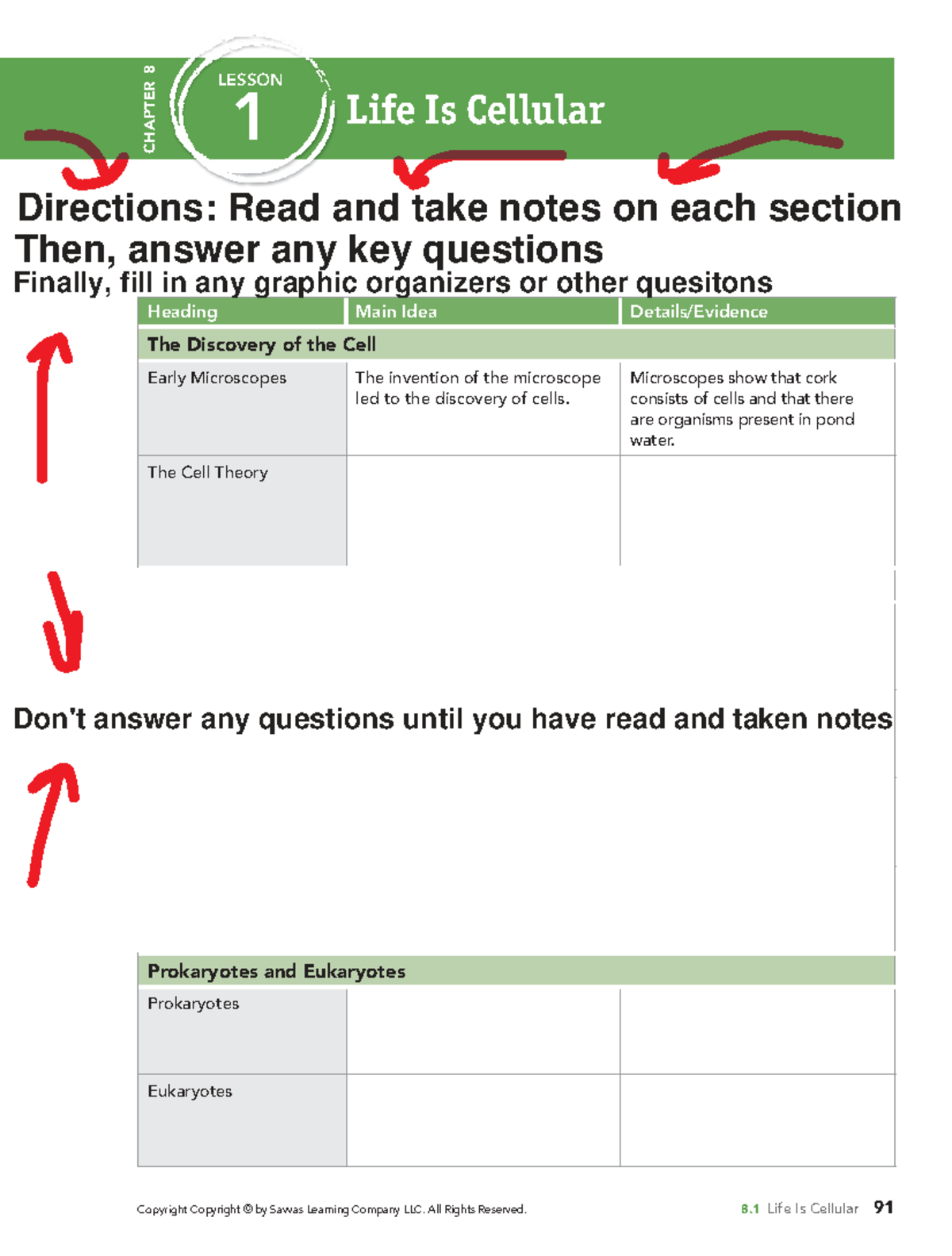 Cell Structure and Function - CHAPTER 8 LESSON 1 Life Is Cellular ...