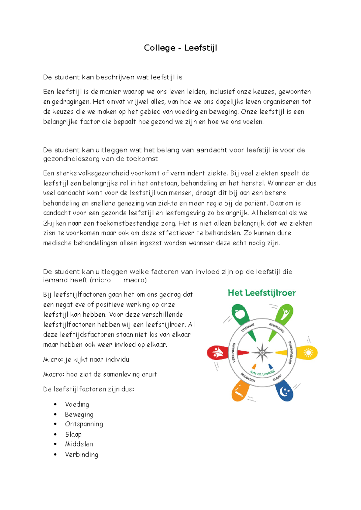 Week 5 - Leefstijl vanuit Psychologisch en Sociologisch Perspectief ...