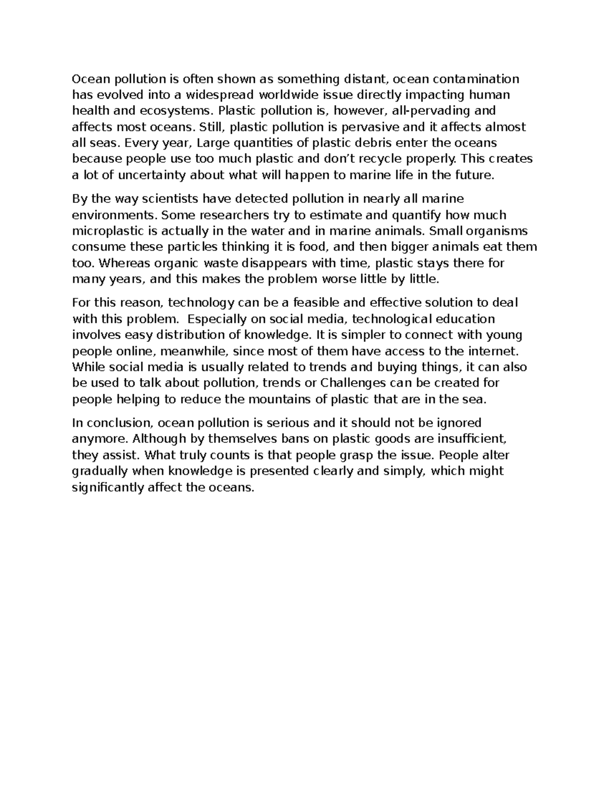 Ocean Pollution: Understanding the Impact of Plastic Waste on Marine ...