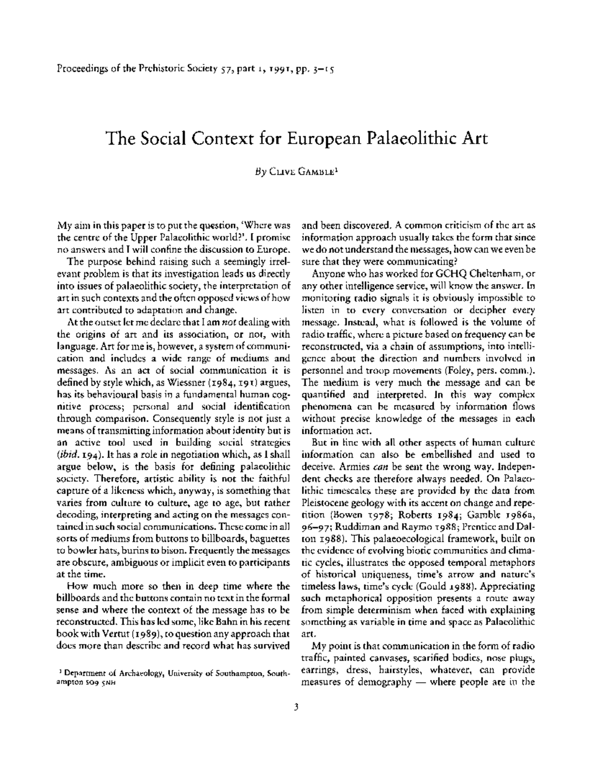 Upper Pal Art gamble 1991 SOFO ARTICLE - Proceedings of the Prehistoric ...