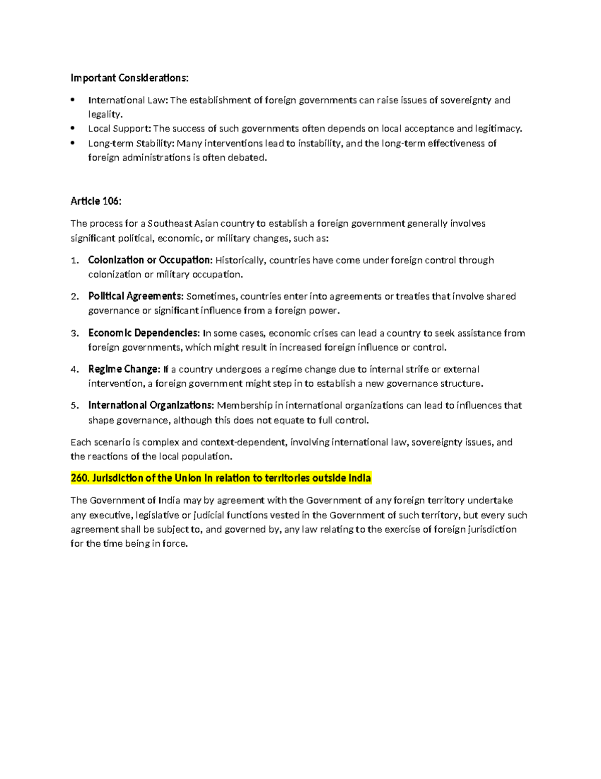 Foreign Governments and International Law: Key Considerations - Studocu