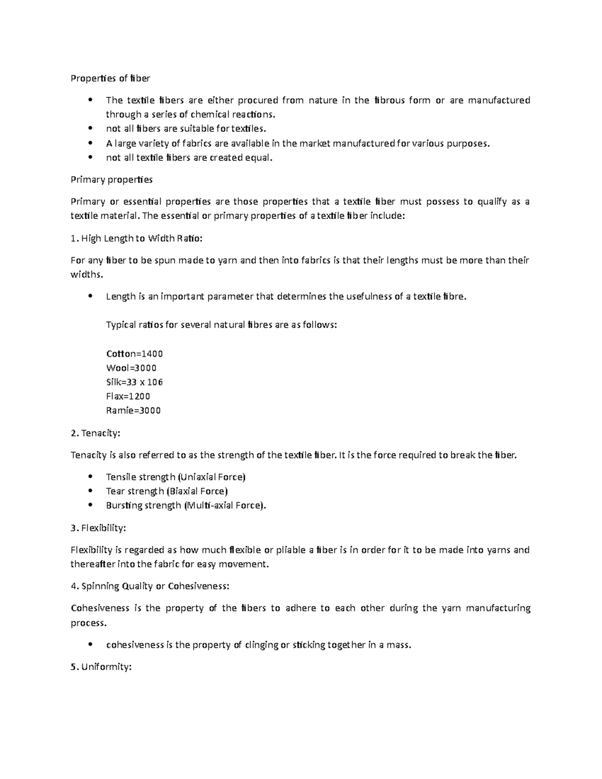 Properties of fiber-What are the primary properties of textile fibers ...