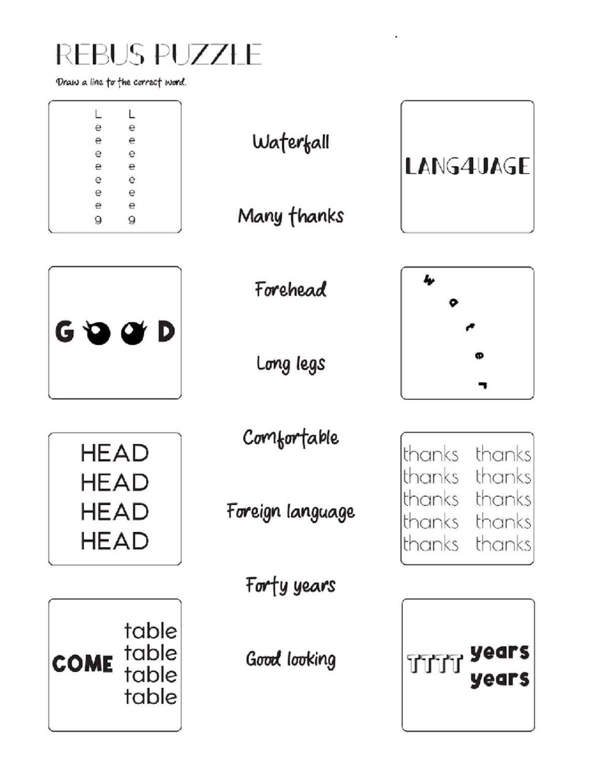 LANG4UAGE REBUS PUZZLE & BRAIN TEASERS Activities - Studocu