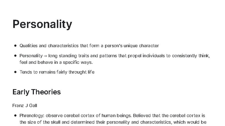 Understanding Personality Theories: Key Figures & Mechanisms - Studocu