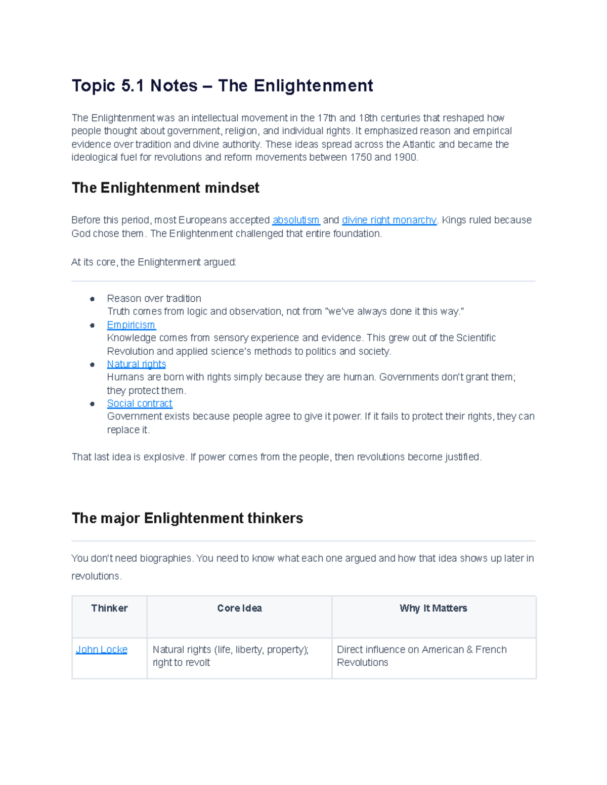 Unit 5 Study Guide: Enlightenment, Nationalism, and Industrialization ...