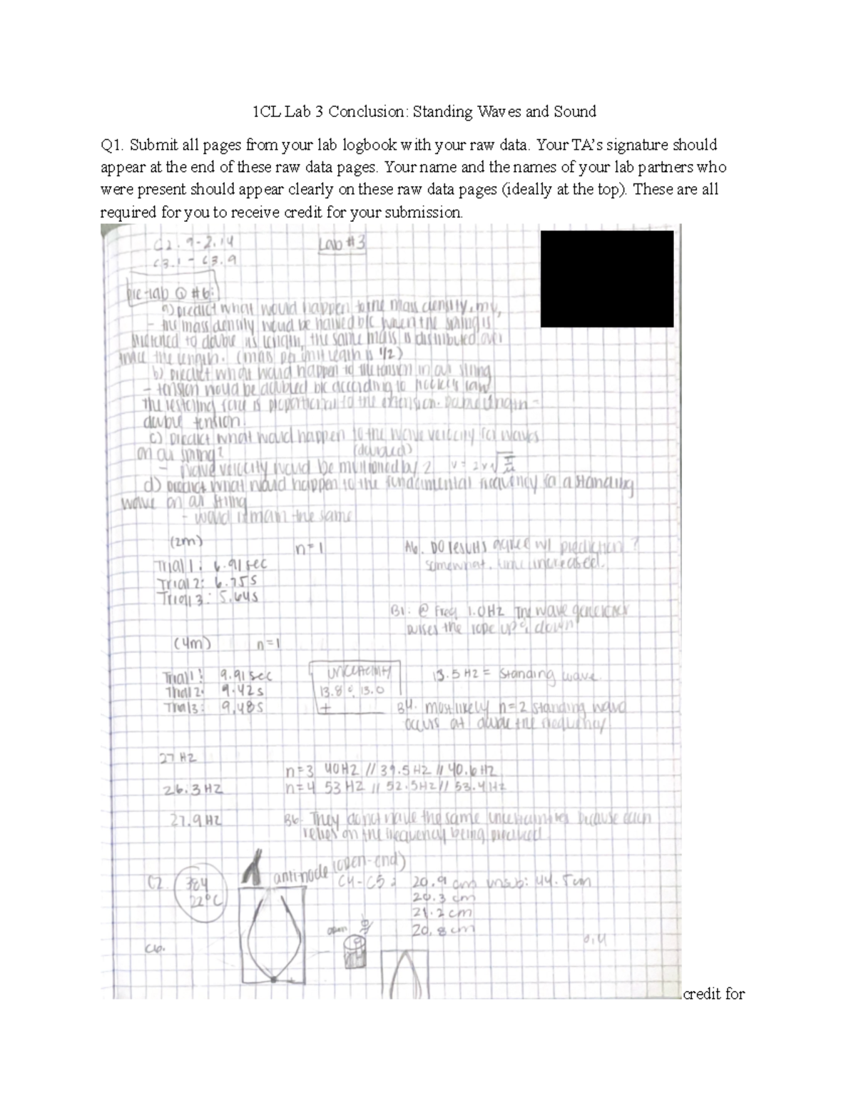 1CL Lab 3 Conclusion: Analyzing Standing Waves and Sound Measurements ...