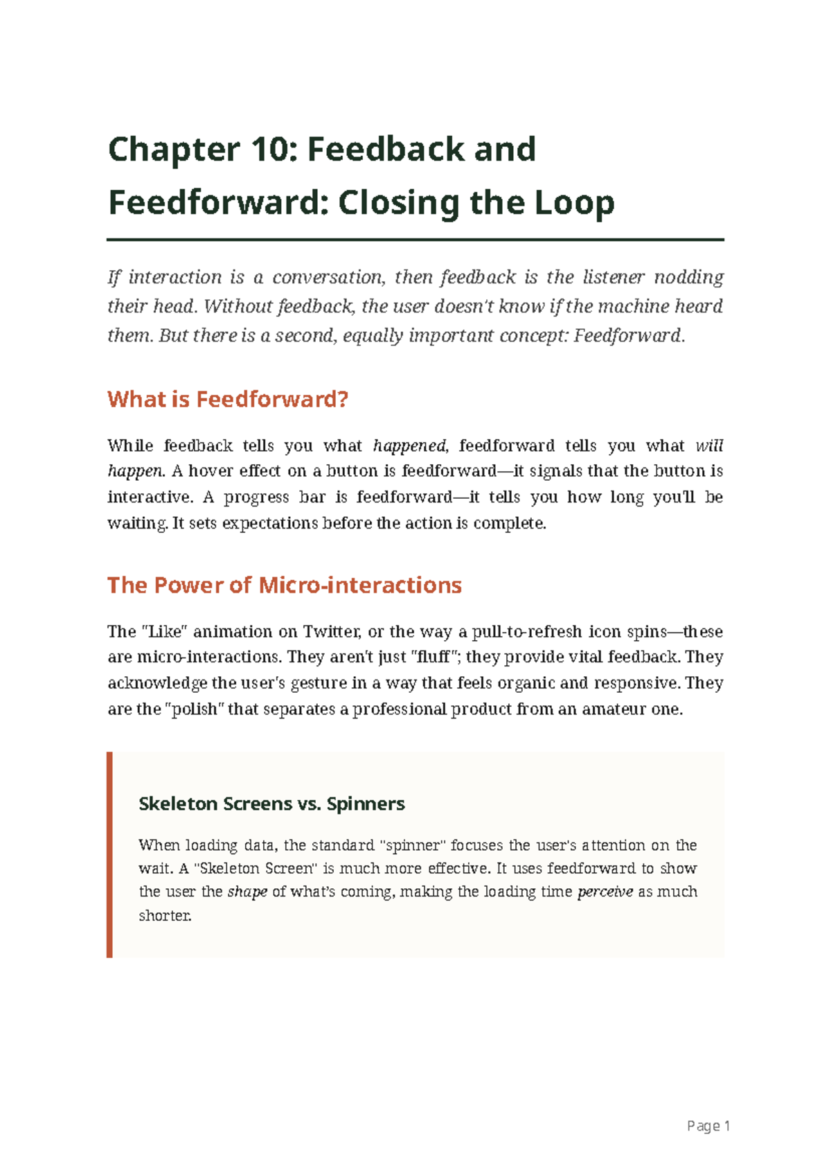 Chapter 10: Feedback & Feedforward - Closing the Loop Insights - Studocu
