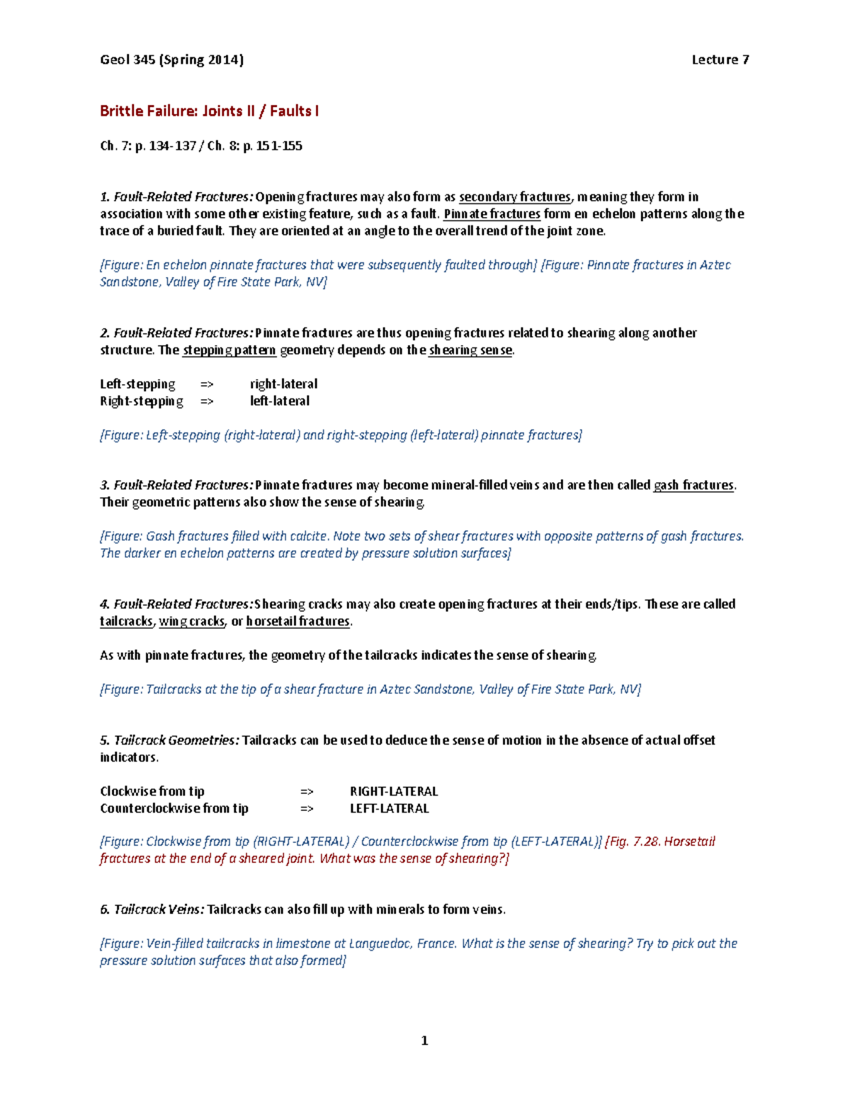 Natural Geology - Lec 7 Styles of Brittle Failure Joints II - Geol 345 ...