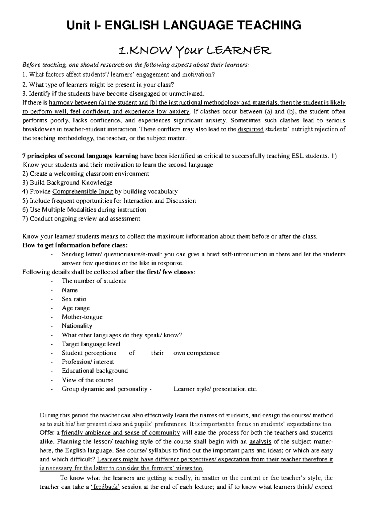 Unit 1-5 - Sol study material - B.(Prog.)/B(Prog.) English SCHOOL OF OPEN LEARNING University of ...