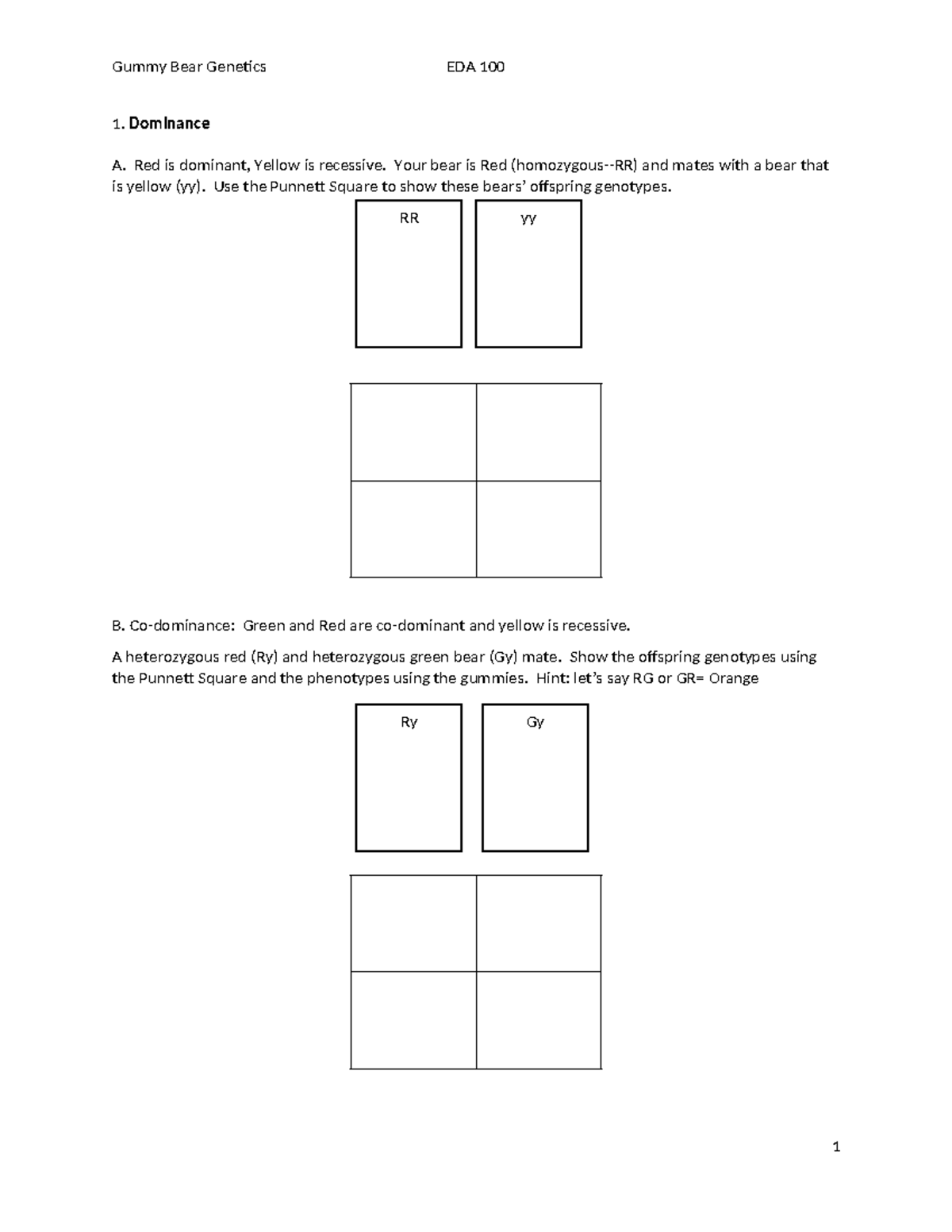 Gummy Bear Genetics EDA 100: Dominance & Recessive Traits Analysis ...