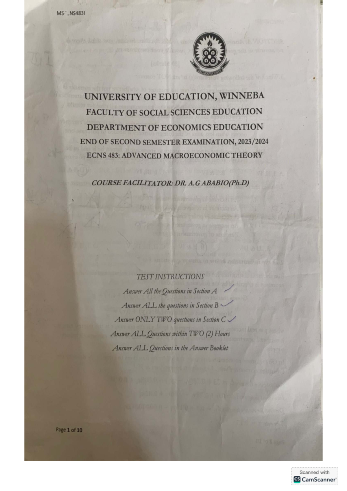 Advanced Macroeconomics Final Exam Review (MS NS4831) - Studocu