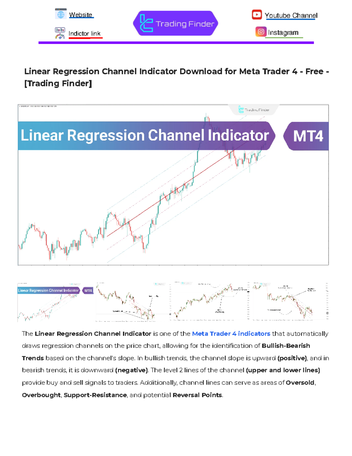 Linear Regression Channel Indicator Download for MT4 - Free - Website ...