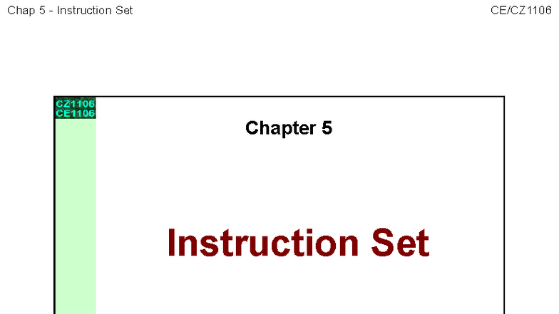 Lecture Handout - ARM Instruction Set (Chapter 5) - Studocu