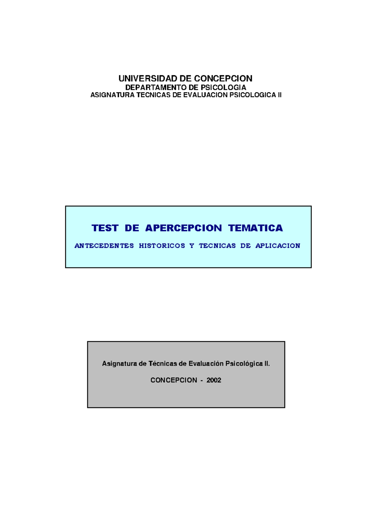 Test de Apercepción Temática (TAT) en Técnicas de Evaluación ...