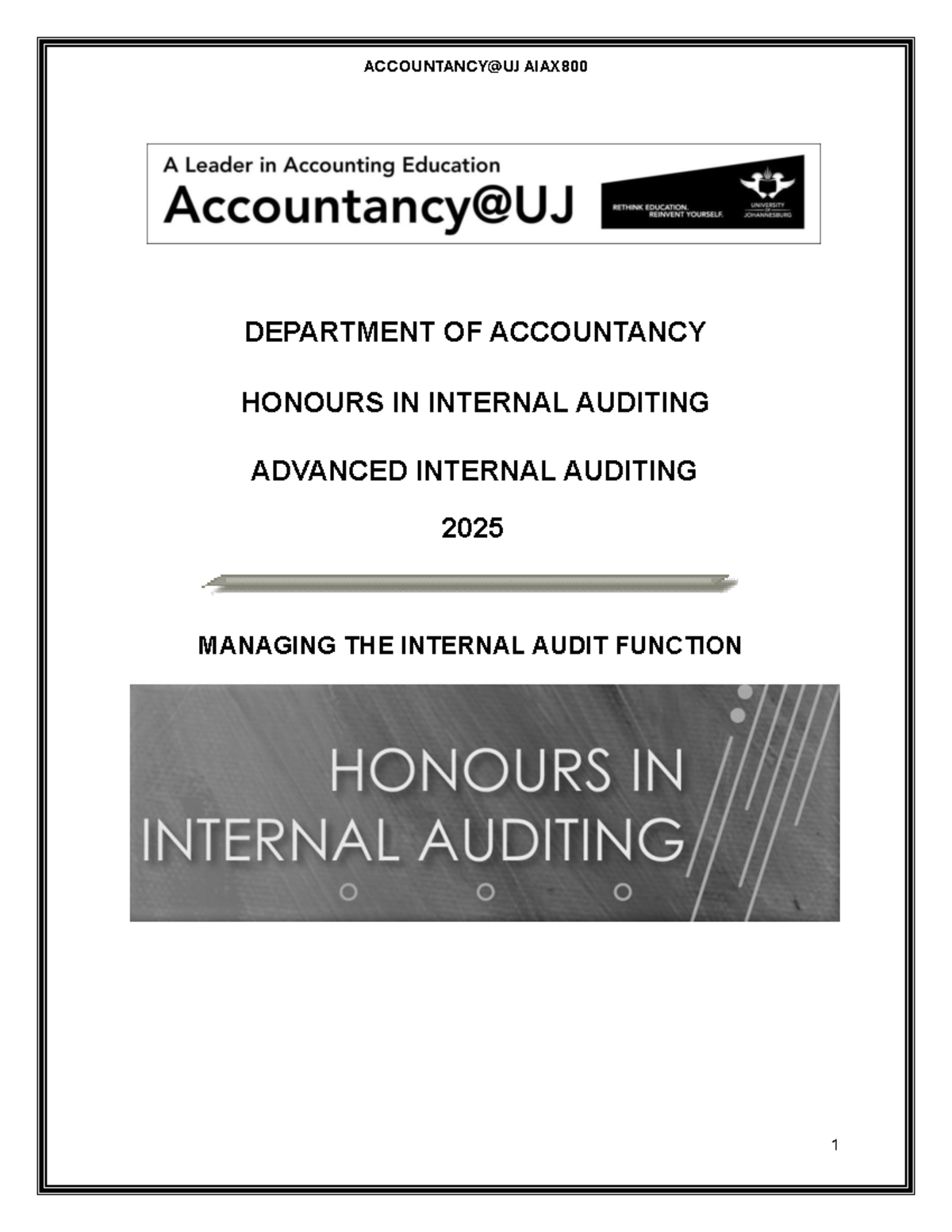 Managing the Internal Audit Function: Standards & Best Practices ...