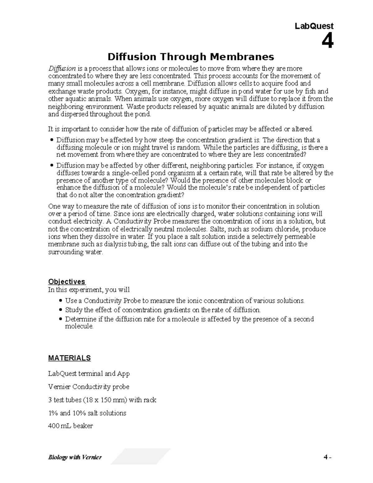 Diffusion Through Membranes Lab Report (Biology 4) - Studocu